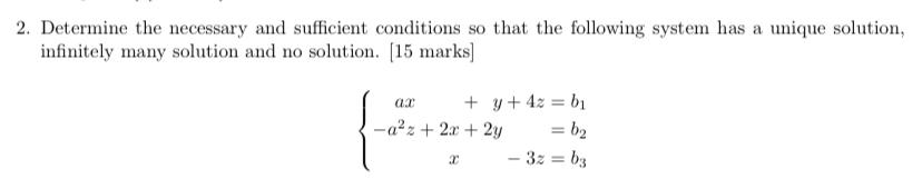 Solved 2. Determine the necessary and sufficient conditions | Chegg.com