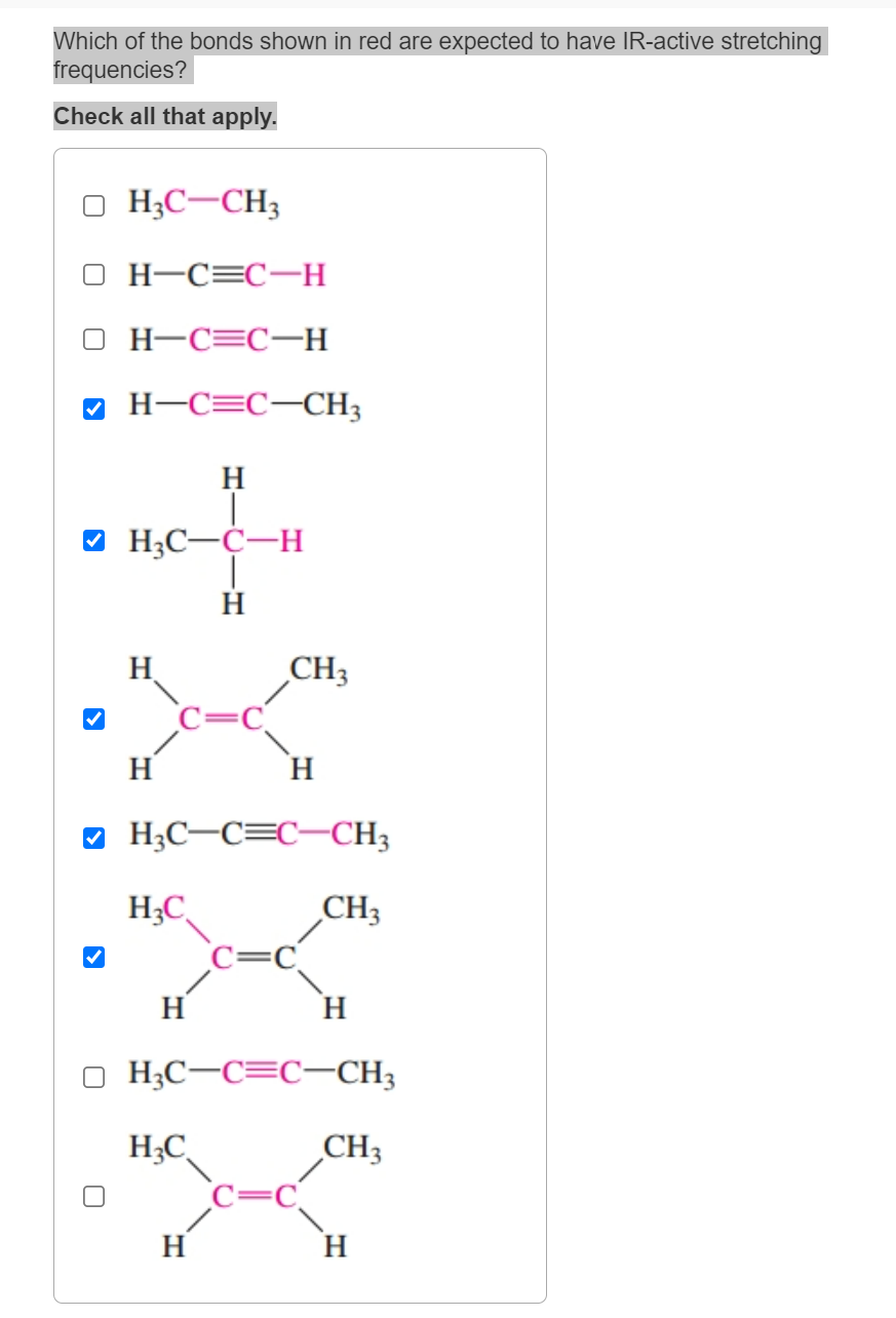 Solved Which of the bonds shown in red are expected to have | Chegg.com