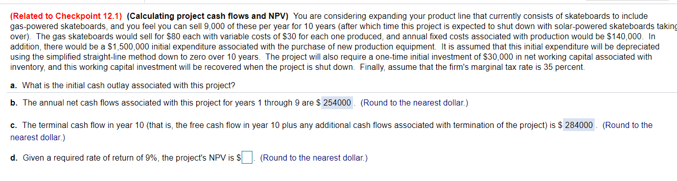 Solved (Related to Checkpoint 12.1) (Calculating project | Chegg.com