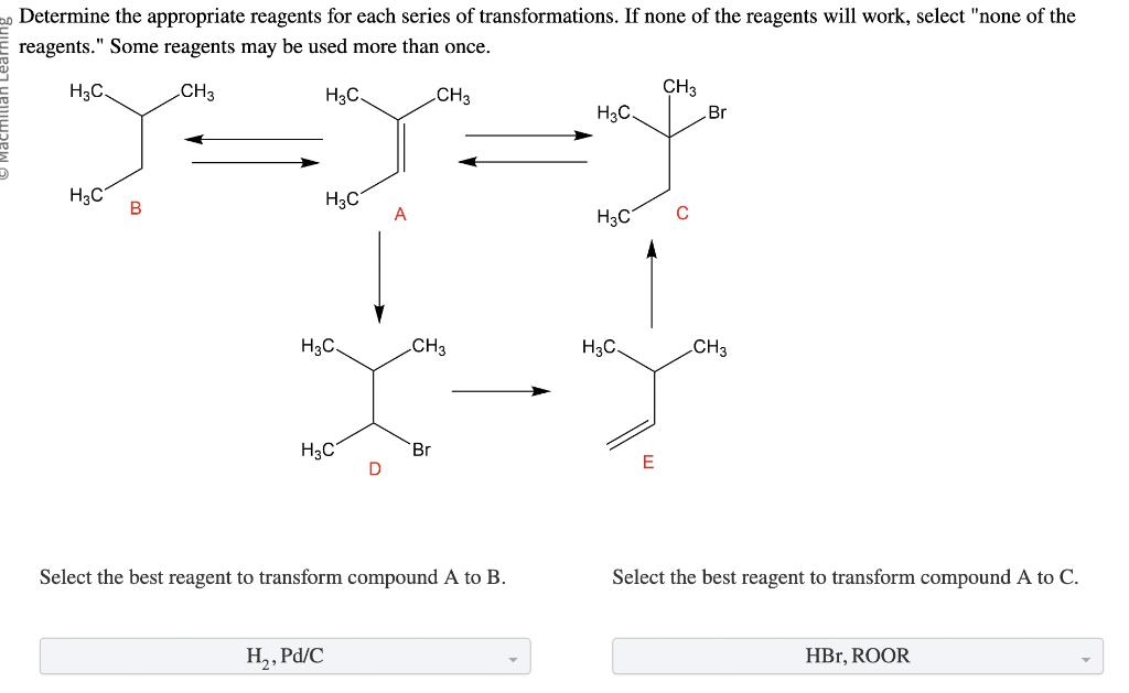 Solved Determine the appropriate reagents for each series of | Chegg.com
