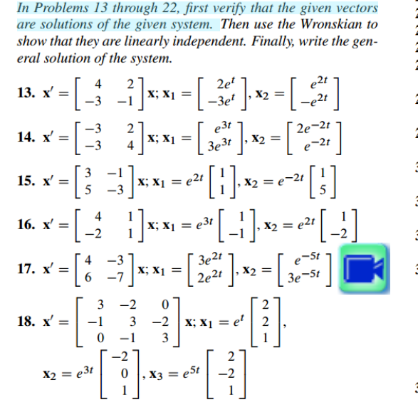 Solved In Problems 13 through 22, first verify that the | Chegg.com