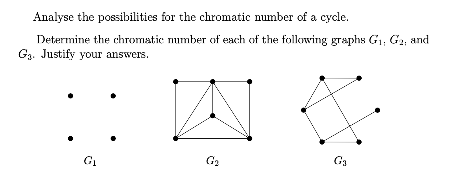Solved Analyse the possibilities for the chromatic number of | Chegg.com