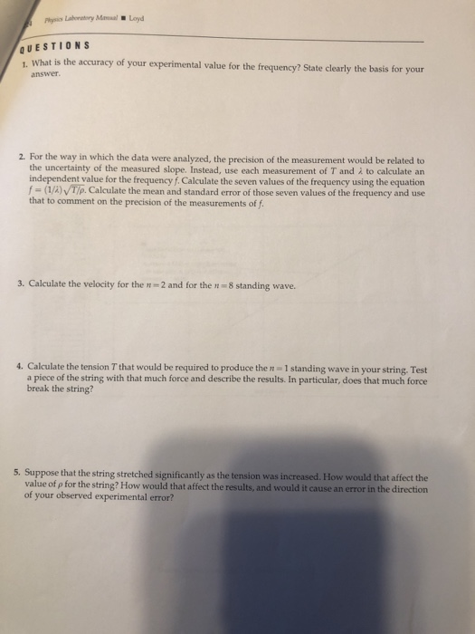 Solved 21 LA BORATORY 21 Standing Waves on a String | Chegg.com