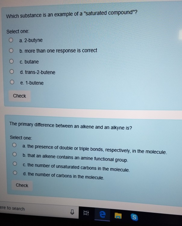 Solved Which substance is an example of a "saturated | Chegg.com