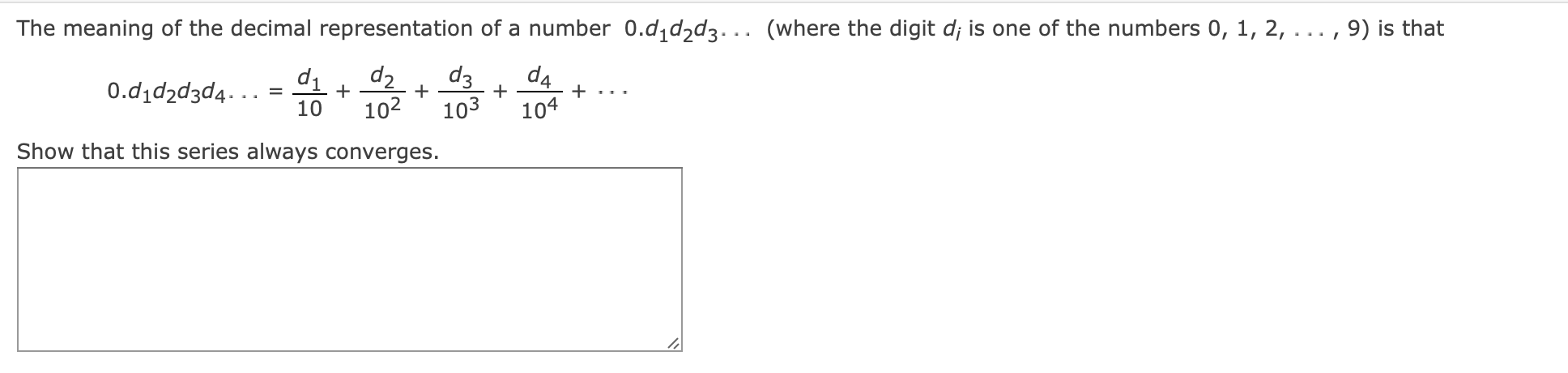 Solved The meaning of the decimal representation of a number | Chegg.com