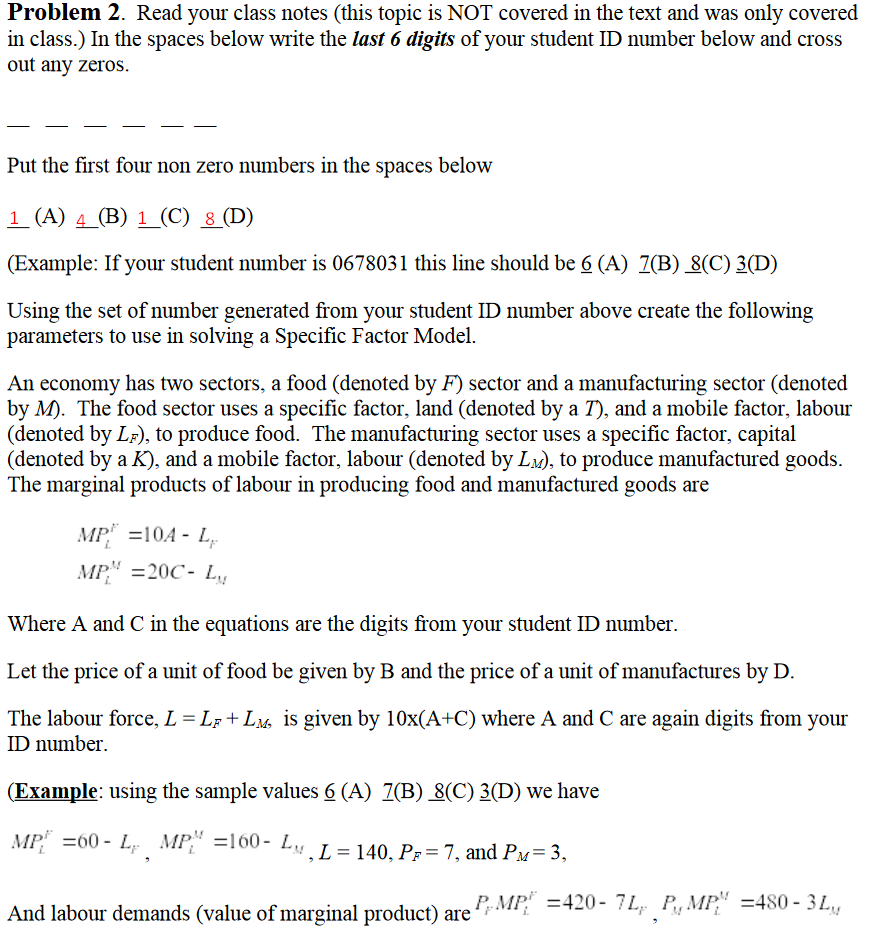 Problem 2. Read your class notes (this topic is NOT | Chegg.com