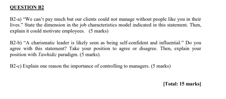 Solved QUESTION B2 B2-a) “We can't pay much but our clients | Chegg.com