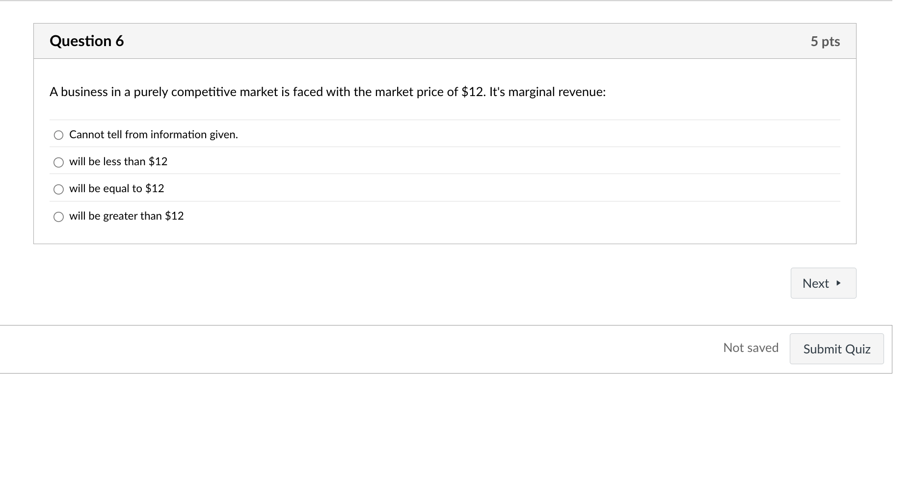 Solved Question 6A business in a purely competitive market | Chegg.com