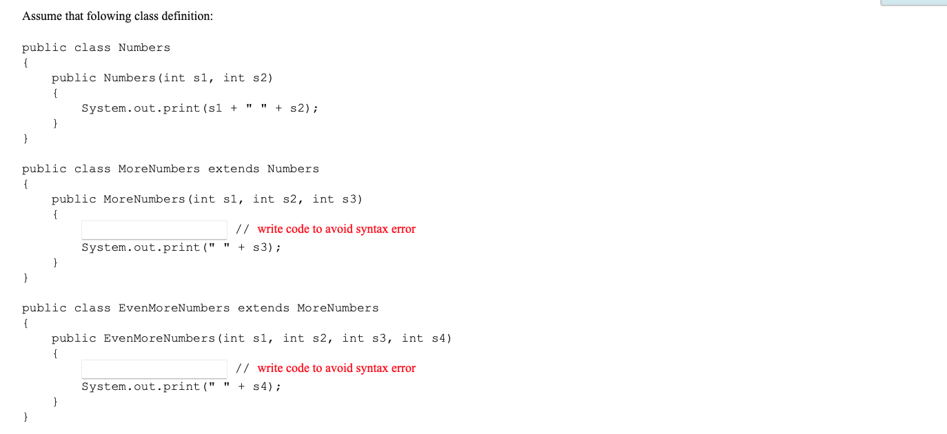 Solved Java program need help on two lines to avoid snytax | Chegg.com