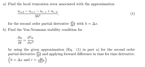 Solved A Find The Local Truncation Error Associated With