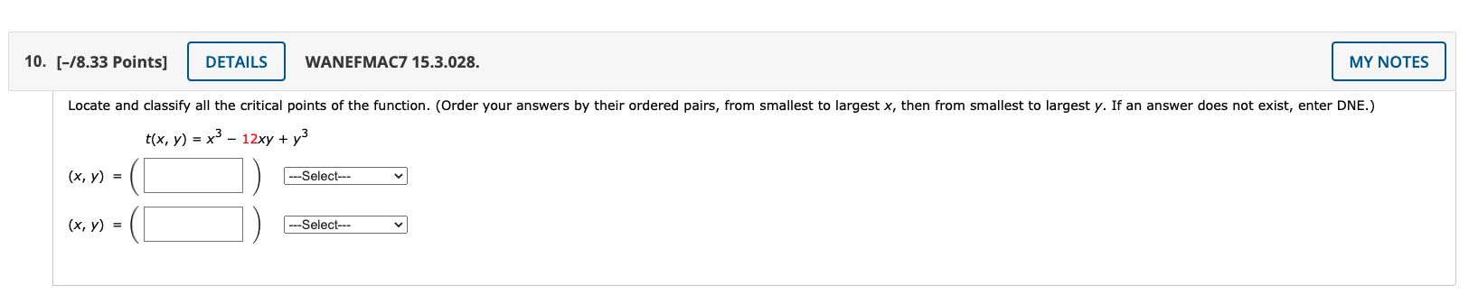 Solved 10. [-18.33 Points] DETAILS WANEFMAC7 15.3.028. MY | Chegg.com