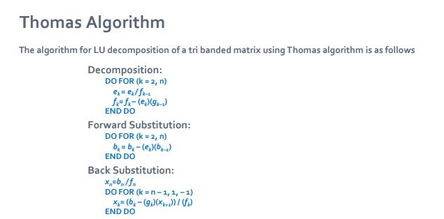 Solved The algorithm for LU decomposition of a tri banded | Chegg.com
