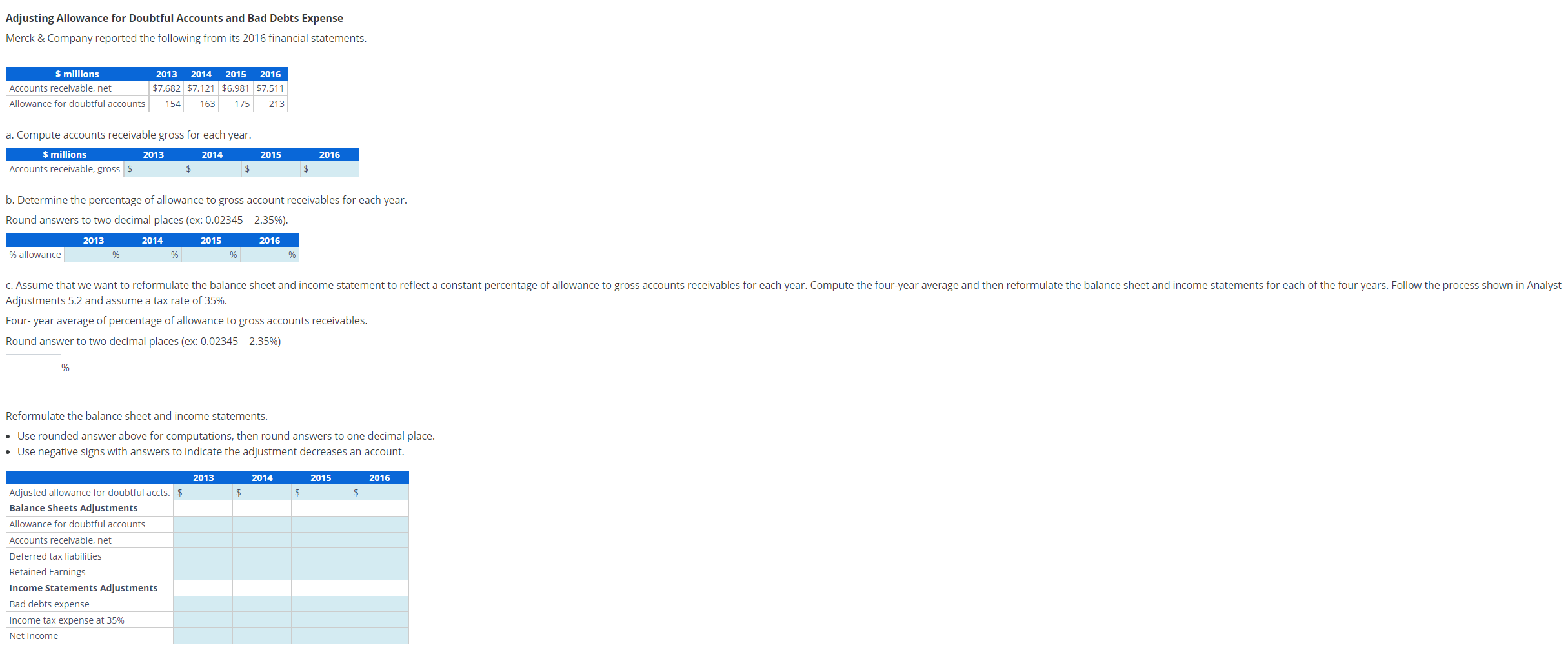 Solved Adjusting Allowance for Doubtful Accounts and Bad | Chegg.com