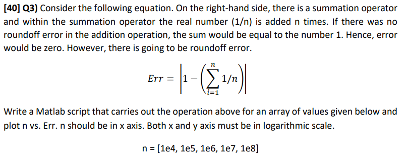Solved [40] Q3) Consider the following equation. On the | Chegg.com