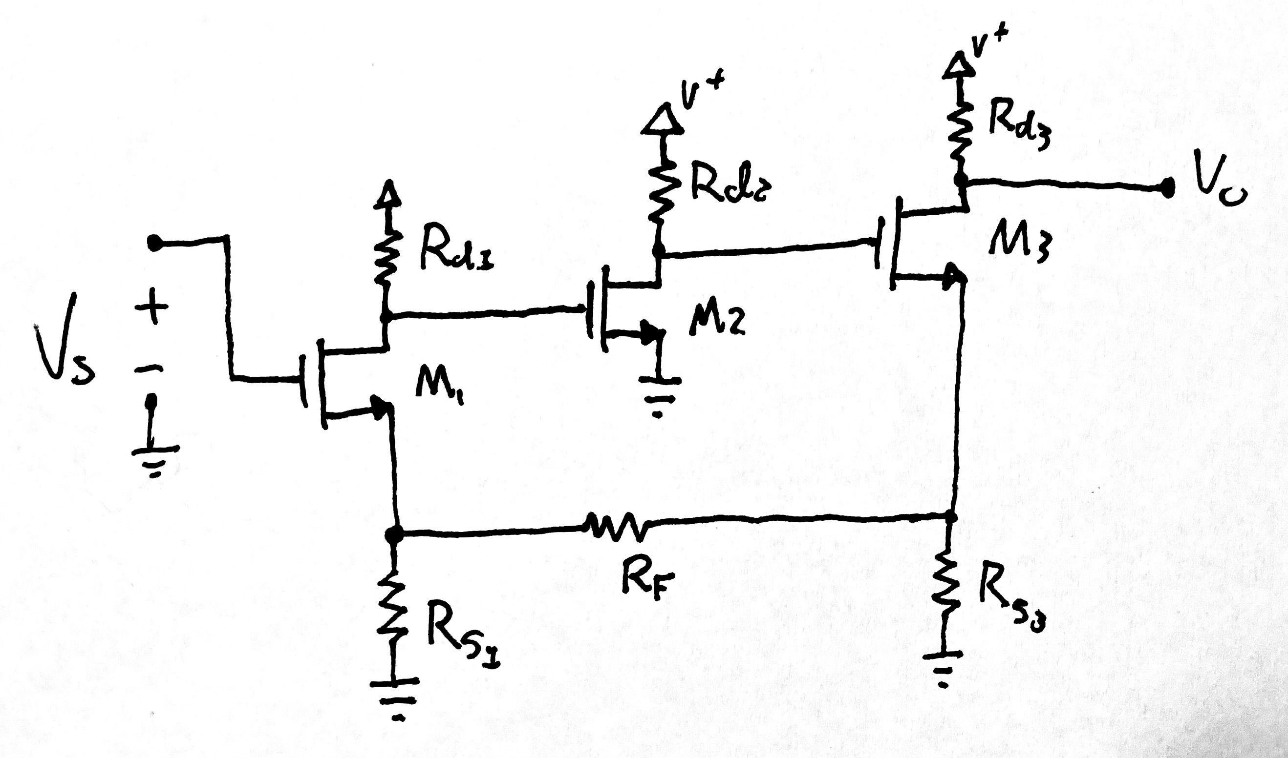 Assume: ro = ∞ (for all transistors)gm1, gm2, gm3 at | Chegg.com