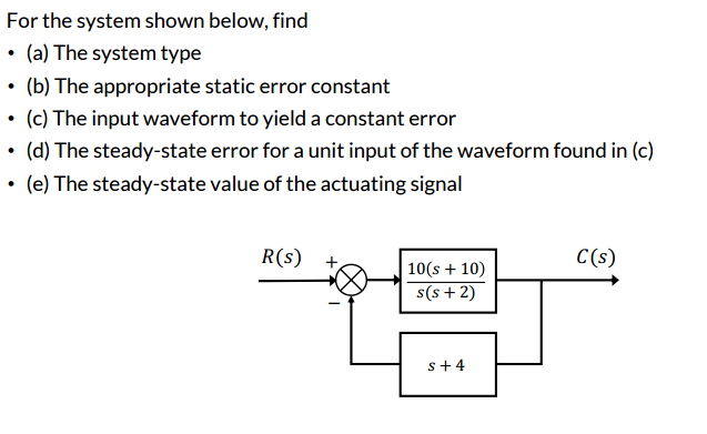 Solved For the system shown below, find - (a) The system | Chegg.com