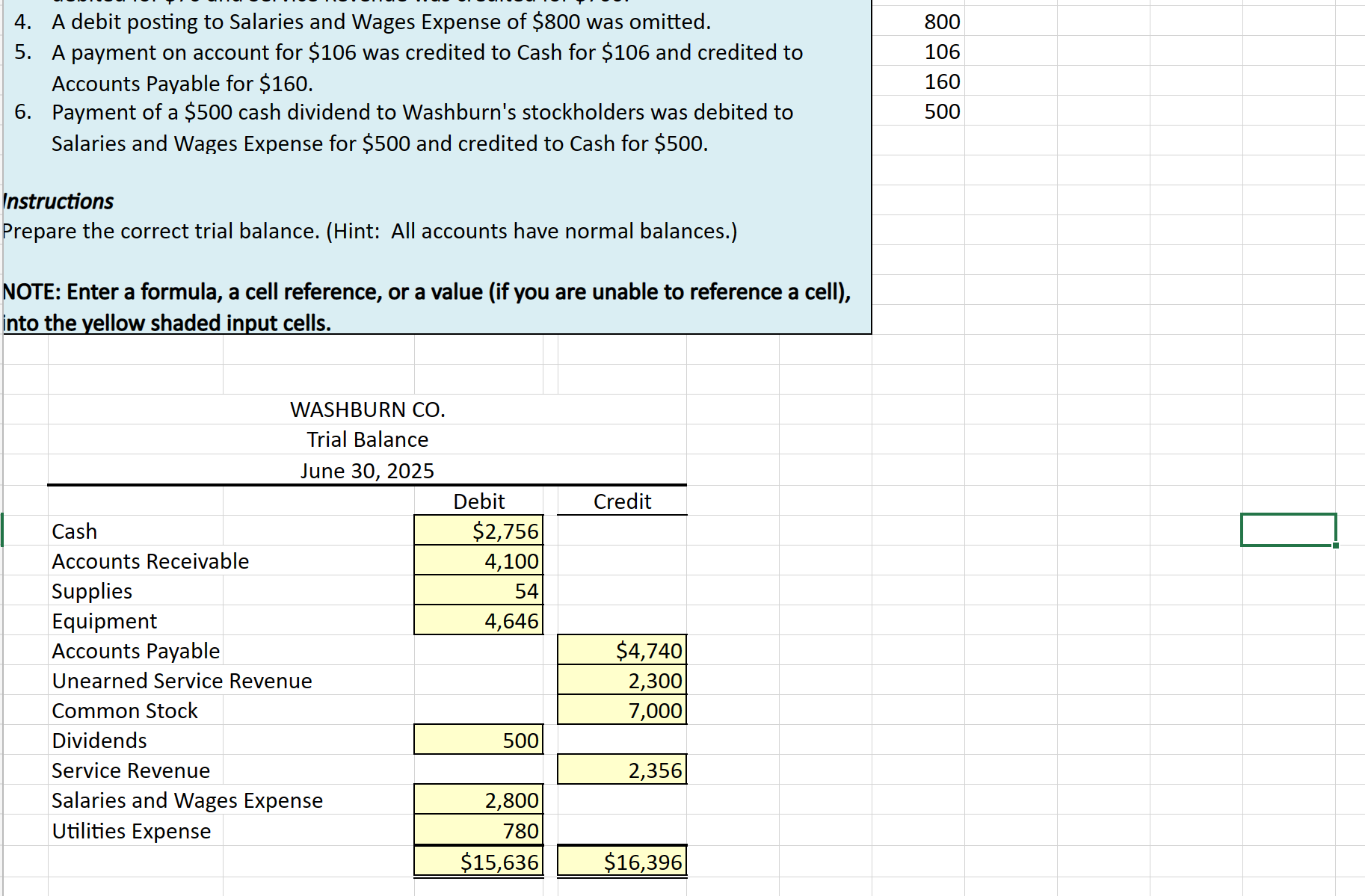 Solved P3.7 Prepare a correct trial balance. This trial | Chegg.com