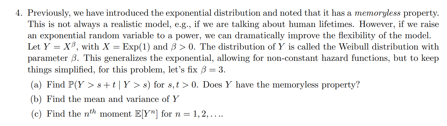 Solved Previously, we have introduced the exponential | Chegg.com