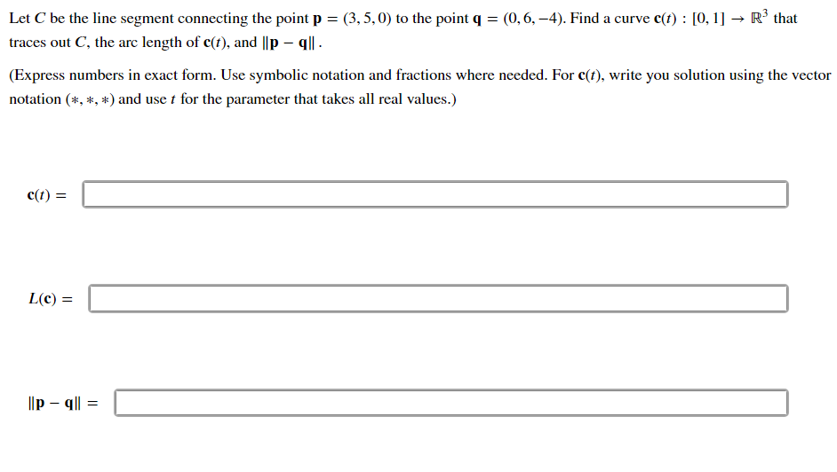 Solved Let C be the line segment connecting the point | Chegg.com