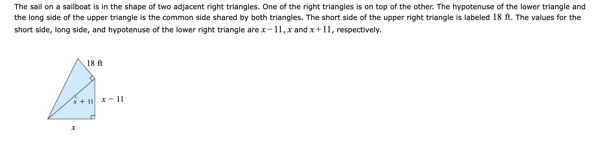 Solved The sail on a sailboat is in the shape of two | Chegg.com