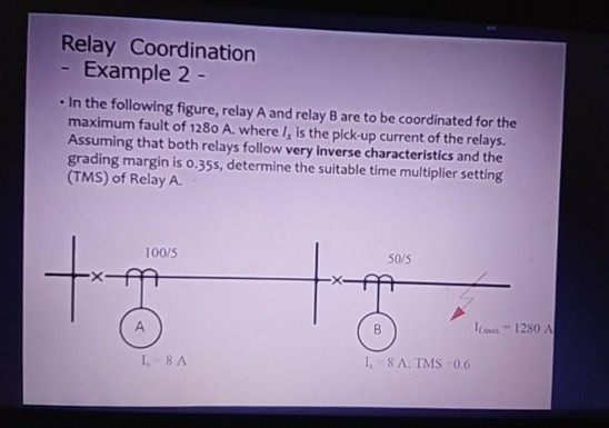 Solved Relay Coordination - Example 2 - • In the following | Chegg.com