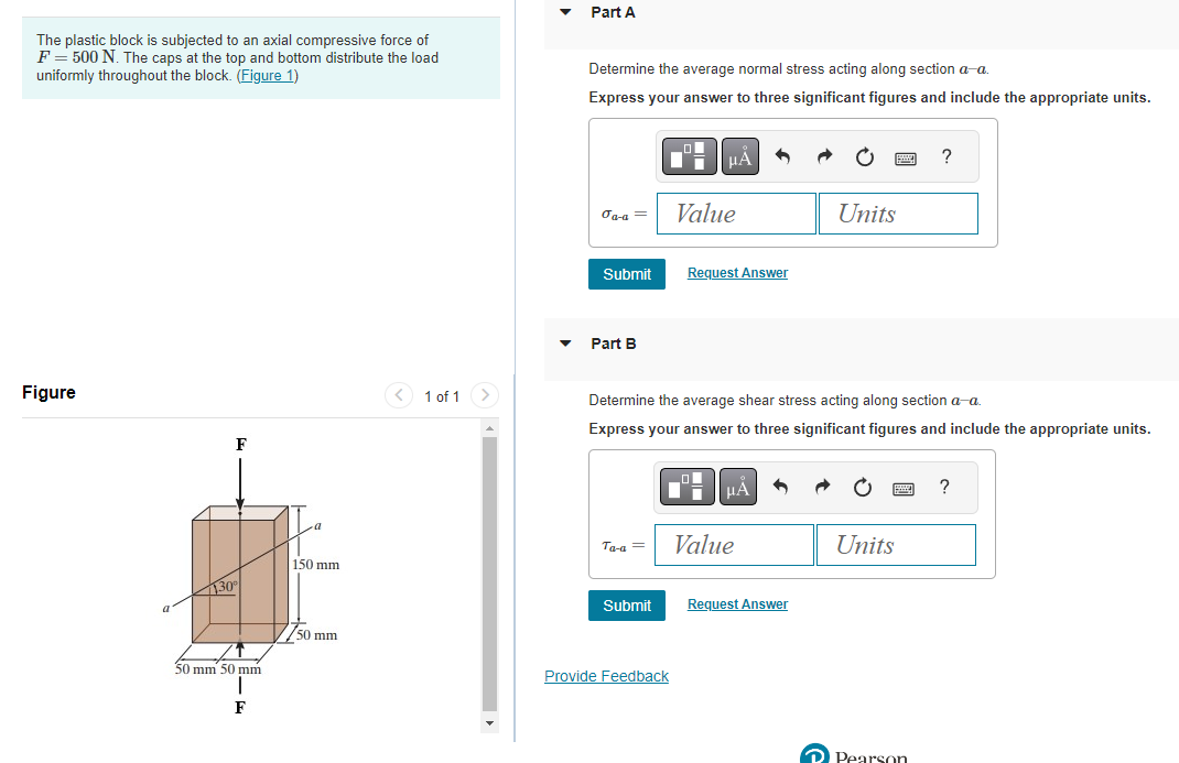 Solved The plastic block is subjected to an axial | Chegg.com