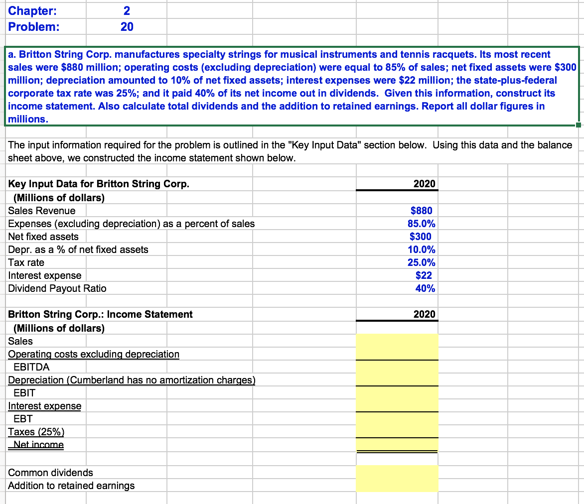 Solved Prepare solutions for the Excel Build-A-Model Problem | Chegg.com