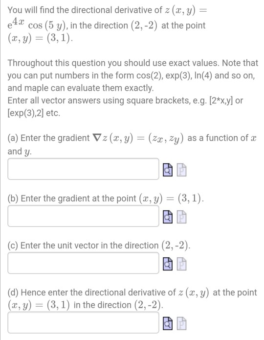 Solved You will find the directional derivative of z (x, y) | Chegg.com