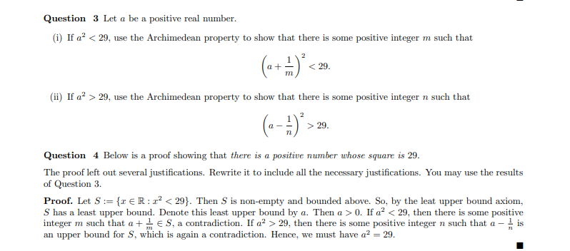 Solved Question 3 Let a be a positive real number. (i) If | Chegg.com