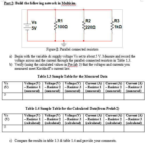 Solved Part 1: Build the following network in Multisim. R1 | Chegg.com