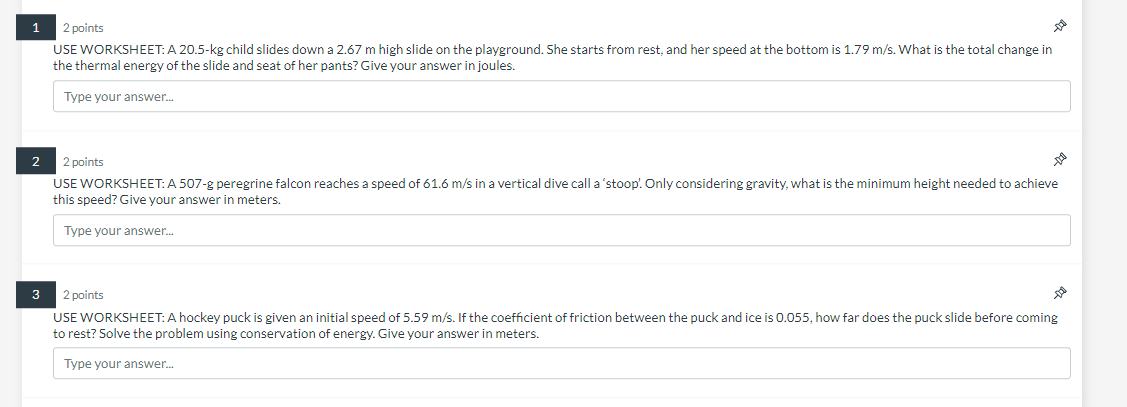 Solved 2 points USE WORKSHEET: A 20.5-kg child slides down a | Chegg.com