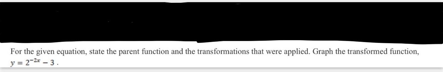 Solved For the given equation, state the parent function and | Chegg.com