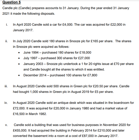 Solved Required: a) Calculate the chargeable gains (if any) | Chegg.com