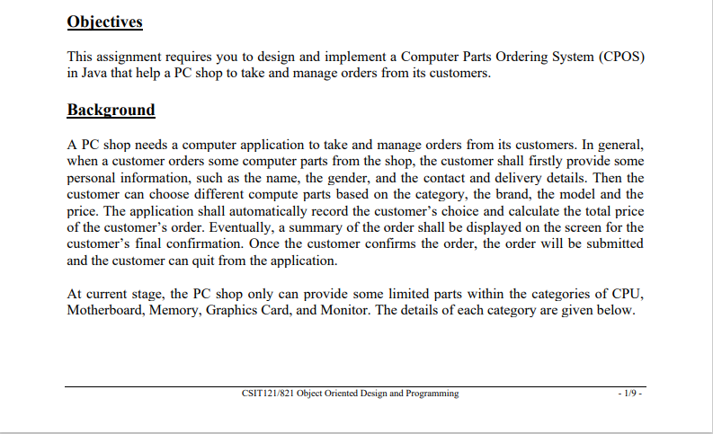 Solved Objectives This assignment requires you to design and | Chegg.com
