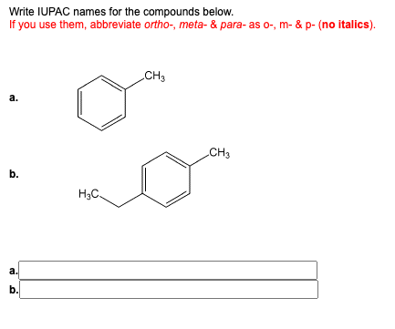 Solved Write IUPAC names for the compounds below. If you use | Chegg.com