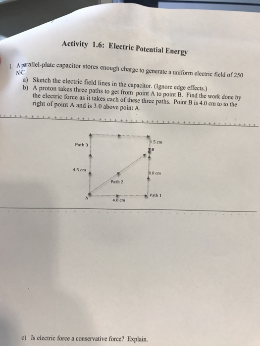 Solved Activity 1.6: Electric Potential Energy . A | Chegg.com