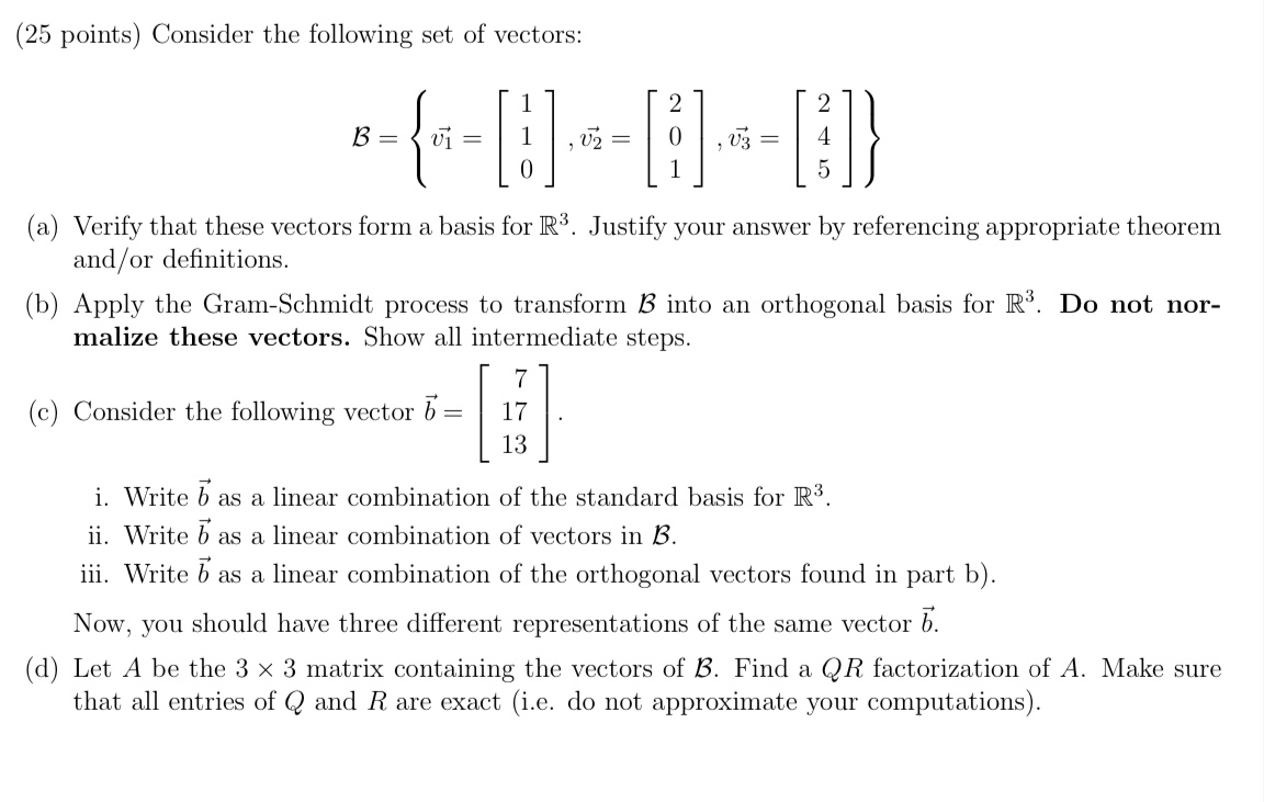 Solved (25 ﻿points) ﻿Consider the following set of | Chegg.com