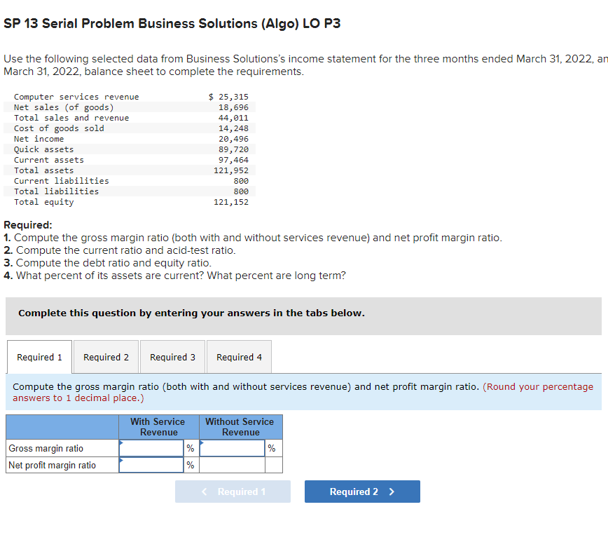 Solved SP 13 Serial Problem Business Solutions (Algo) LO P3 | Chegg.com