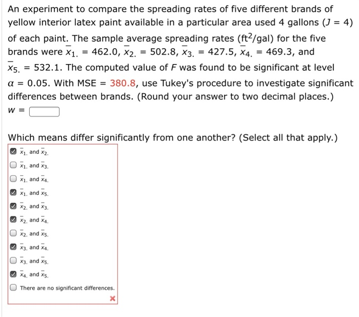 Solved An experiment to compare the spreading rates of five | Chegg.com