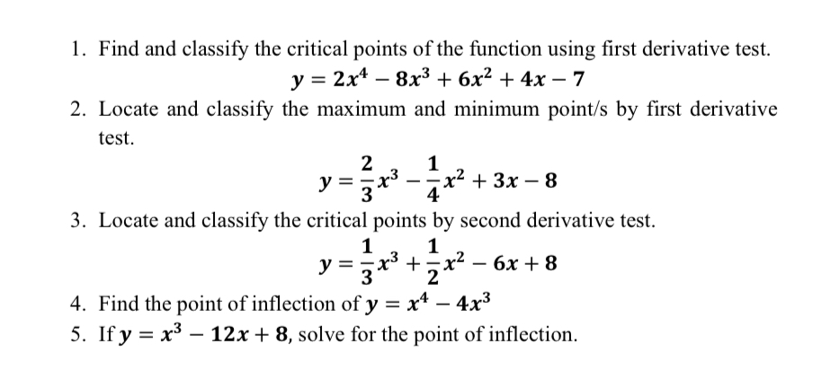 Solved 1. Find and classify the critical points of the | Chegg.com