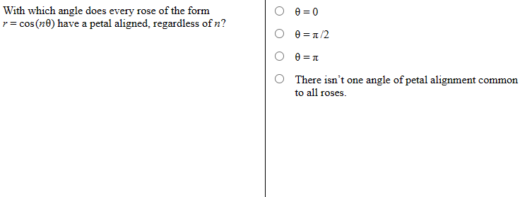 Solved With which angle does every rose of the form | Chegg.com