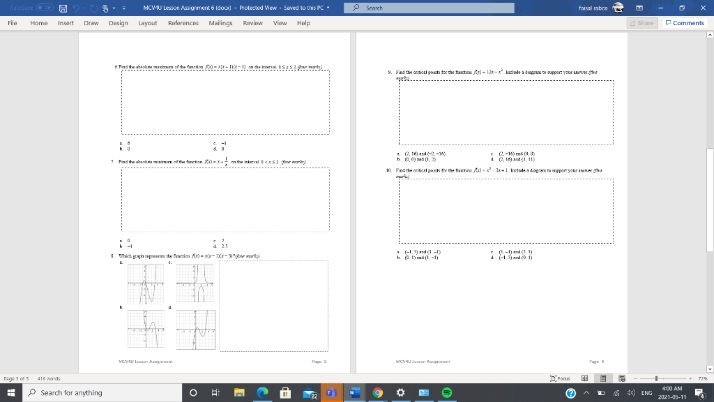 Solved AutoSave H MCVAU Lesson Assignment 6 (docx) - Word | Chegg.com
