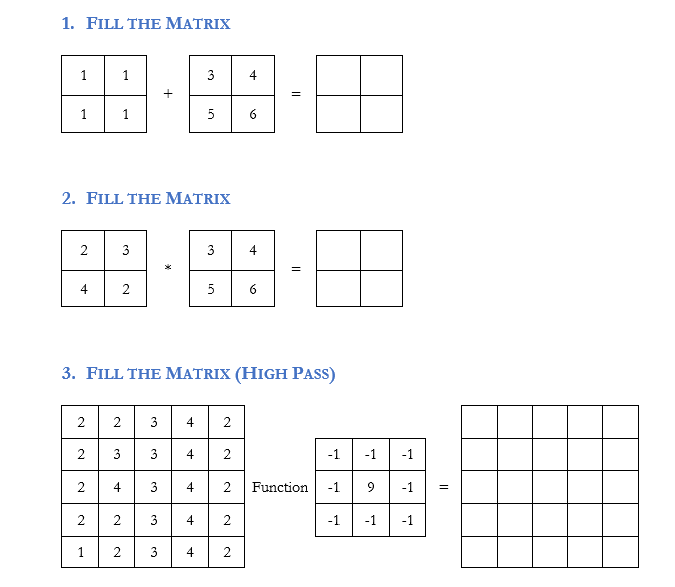Solved 4. FILl THE MATrix (MEAN) Function = | Chegg.com