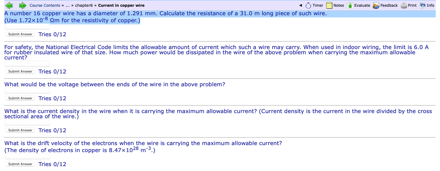 Solved Timer Notes Evaluate Feedback Print Info Course 7433