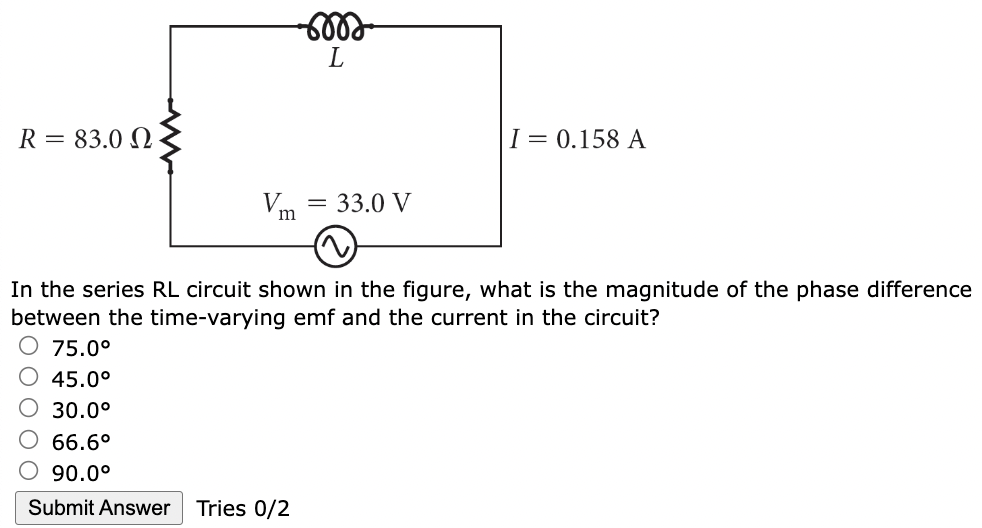 Solved In the series RL circuit shown in the figure, what is | Chegg.com