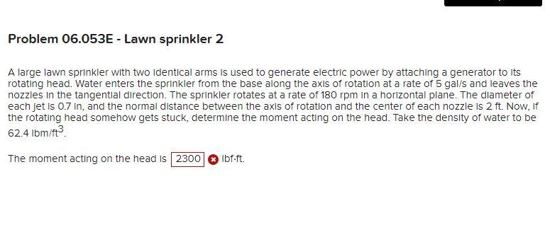 Solved A large lawn sprinkler with two Identical arms is | Chegg.com