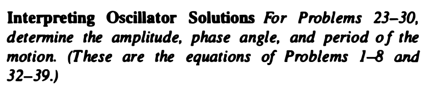 Solved Interpreting Oscillator Solutions For Problems 23-30, | Chegg.com
