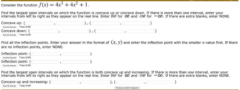 Solved Consider the function f(x)-4x3 +4x +1. Find the | Chegg.com