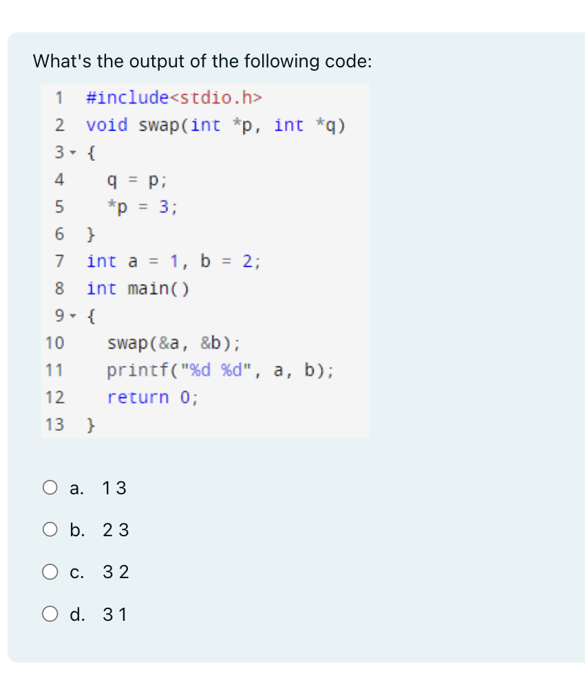 Solved What is the output of the following cod \#include | Chegg.com