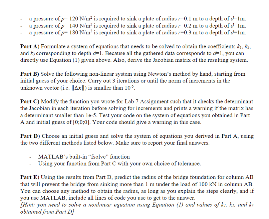 Solved CIVIL ENGINEERING HOMEWORK / MATLAB HOMEWORK HELP | Chegg.com